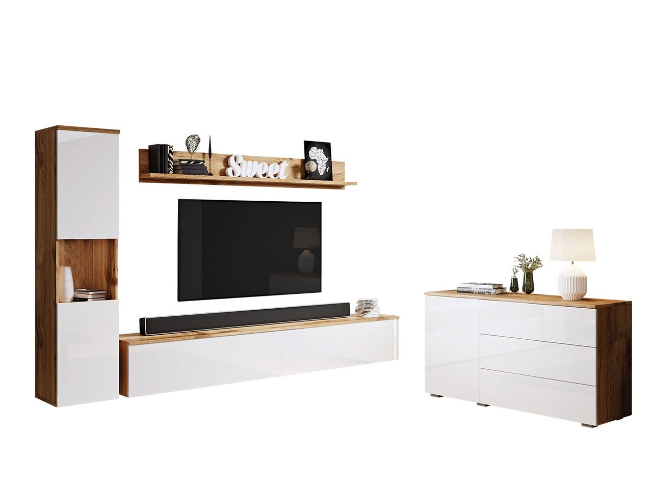 Elutoa komplekt Sarasota 132 (Wotani tamm + Läikiv valge ...