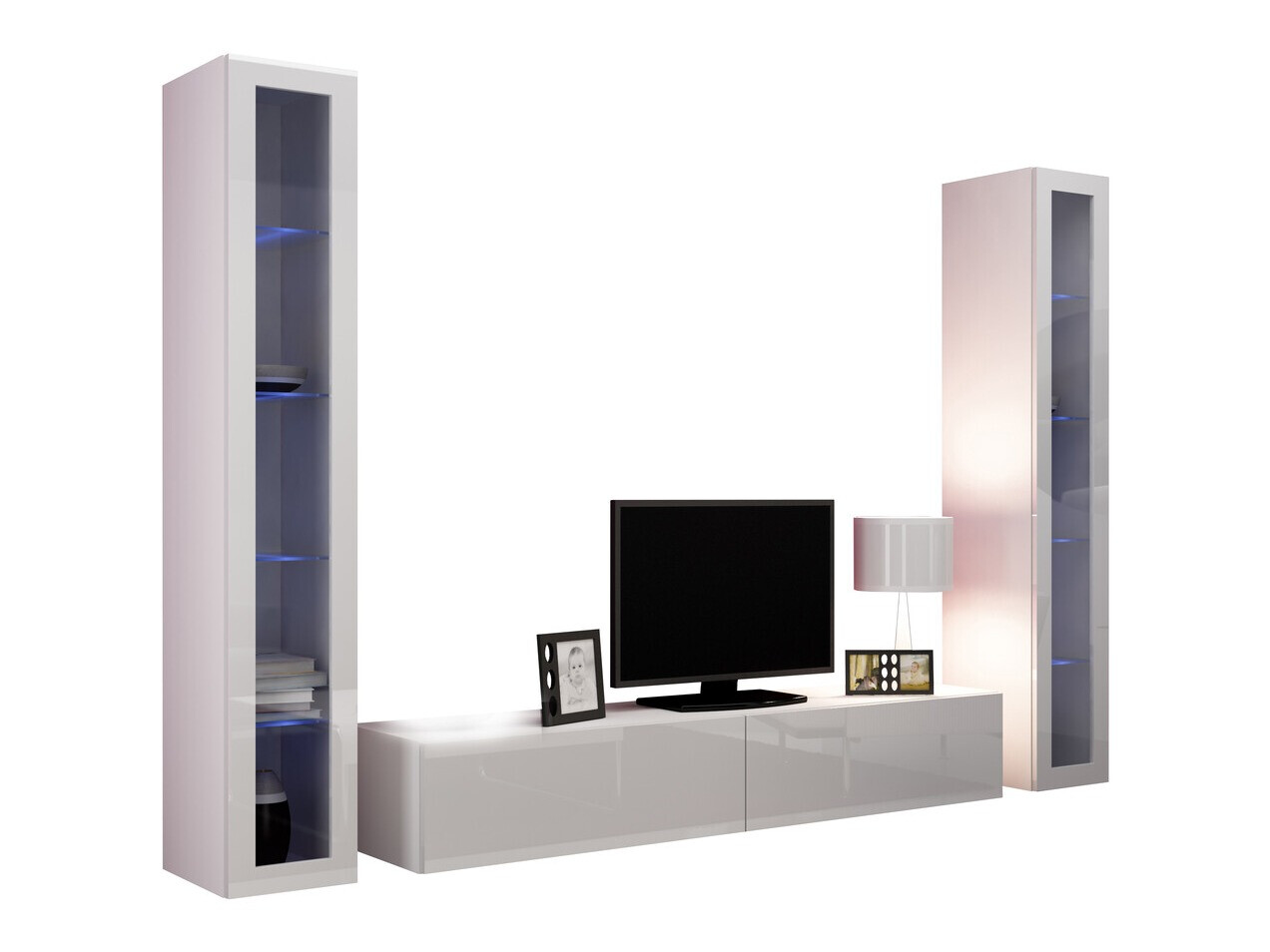 Elutoa komplekt Venenou 140 (Valge + Läikiv valge) - Elutoamööbel ...