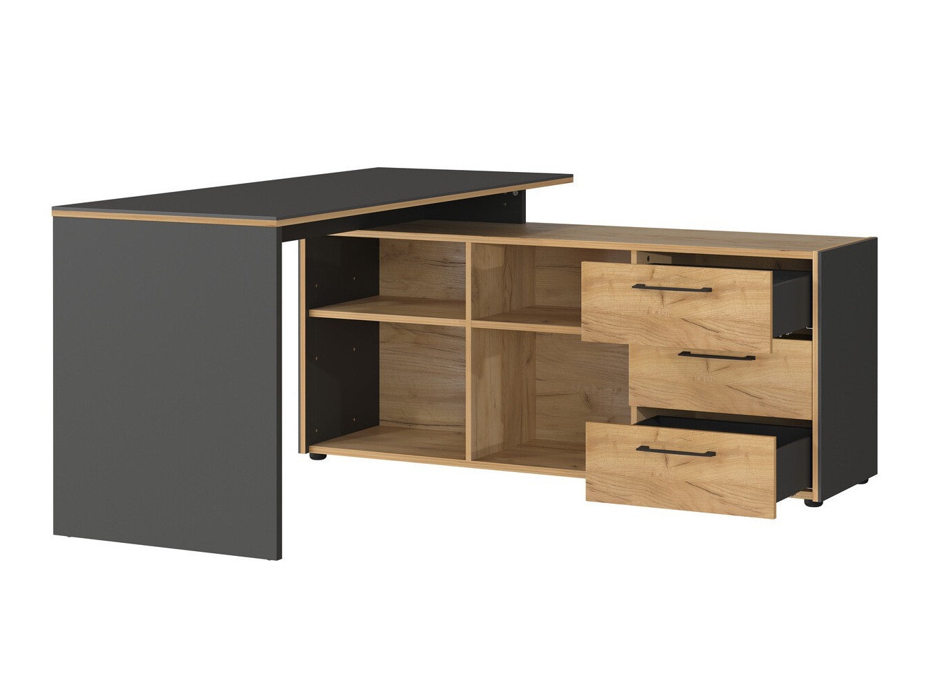 Kontori nurgalaud Fivcalu 101 (Navarra tamm + Grafiit) - Kirjutuslauad ...