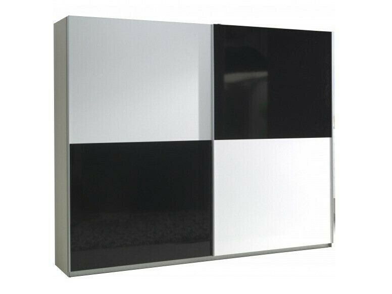 Riidekapp Murrieta 170 (Läikiv must + Läikiv valge + Valge ...